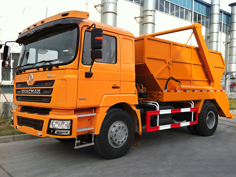 Swept-body Refuse Collector / SHACMAN F2000 Swing Arm Garbage Truck ...