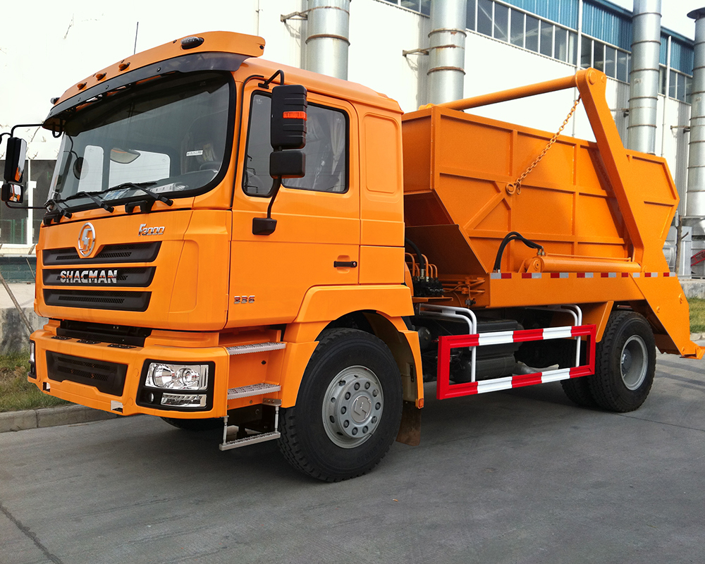 Swept-body Refuse Collector / SHACMAN F2000 Swing Arm Garbage Truck ...